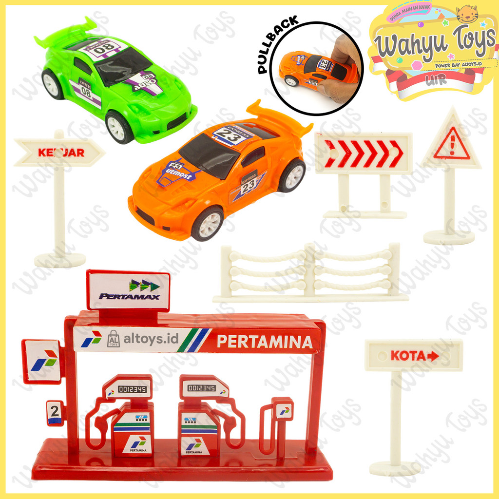 Jual Miniatur Pom Bensin Mainan Kendaraan Mobil Sport Cars Rambu Lalu ...