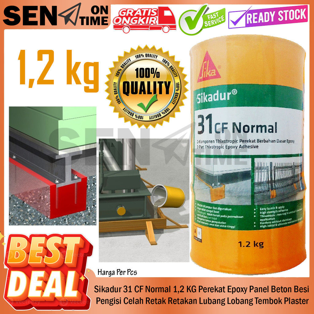 Jual Plester Sikadur 31 CF Normal 1,2 KG Lem Epoxy Tembok Perekat Retak ...