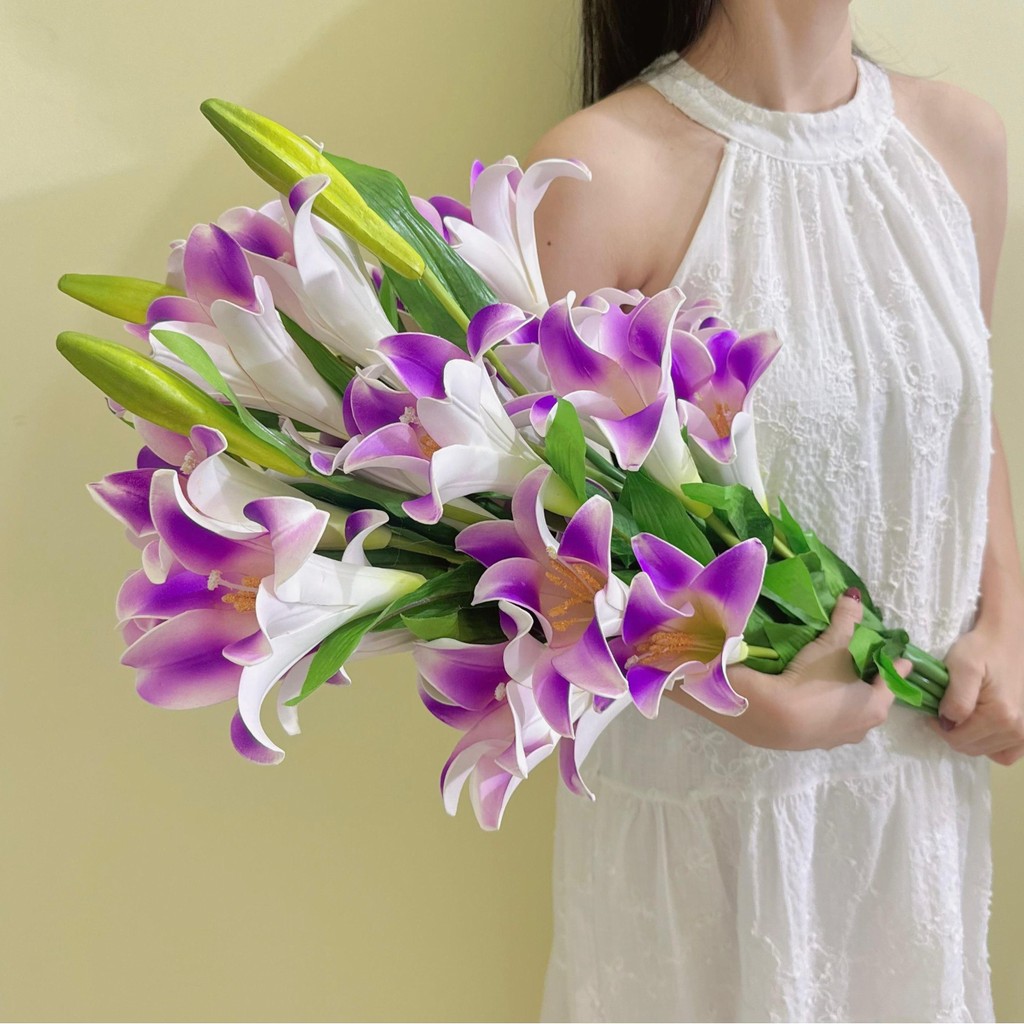 Jual Bunga Lily Four Headed Bunga Hias Premium Tangkai 100cm 4 Kuntum ...