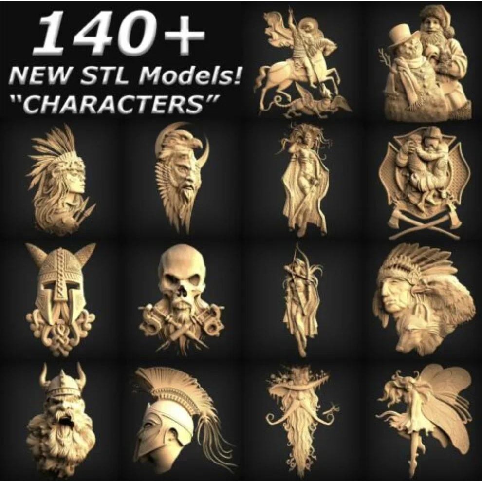 Jual CHARACTERS COLLECTION - More Than 140+ 3D STL Models Relief ...
