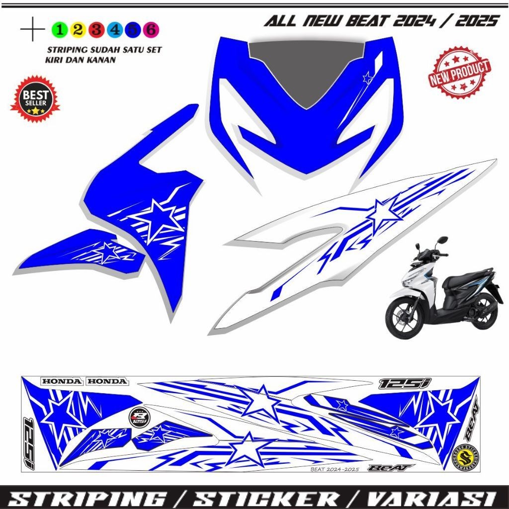 Jual VARIASI VARIASI MOTOR / STRIPING HONDA BEAT NEW DELUXE 2024 DAN ...