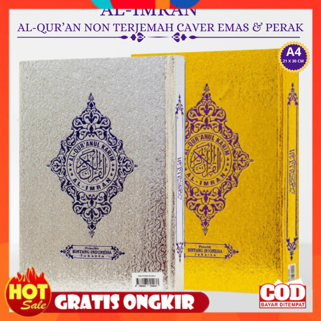 Jual [PREMIUM ORIGINAL] AL QUR'AN EMAS & PERAK A4 AL IMRAN ( UKURAN ...