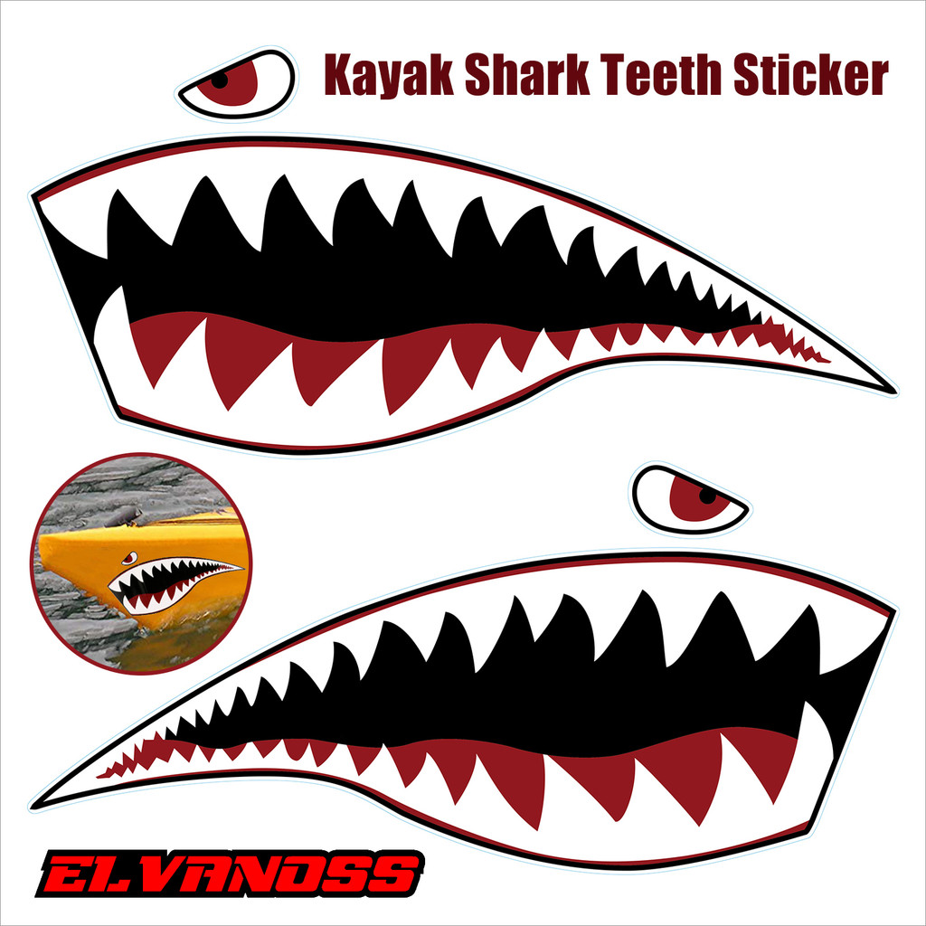 Jual STIKER CUSTOM TANGKI MOTOR Sticker Waterproof Canoe Shark Teeth ...