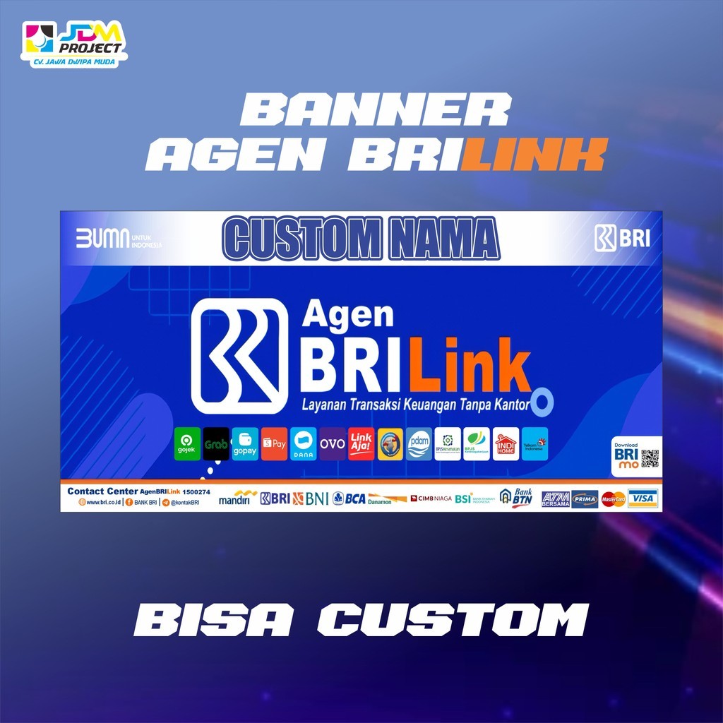 Jual JDM Project - Banner Spanduk Backdrop MMT AgenBriLink Bisa Custom ...