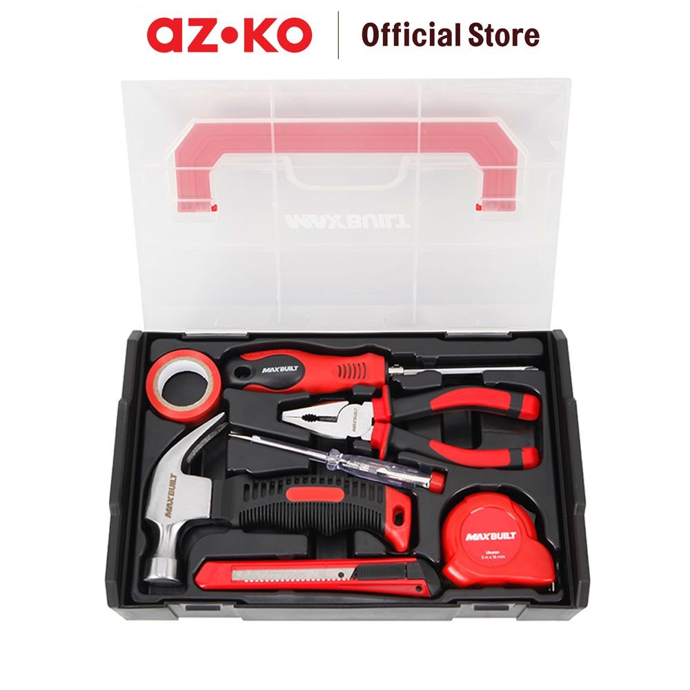 Jual AZKO Maxbuilt Set 7 Pcs Perkakas Rumah Tangga - Merah Set Tool Kit ...