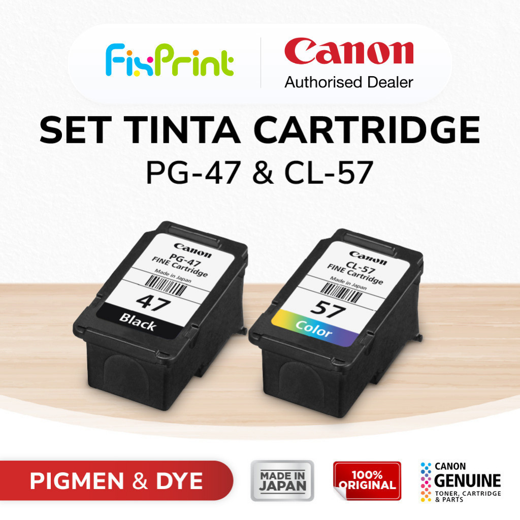 Jual FixPrint Tinta Original Canon 57 Color CL57 47 Black PG47 ...