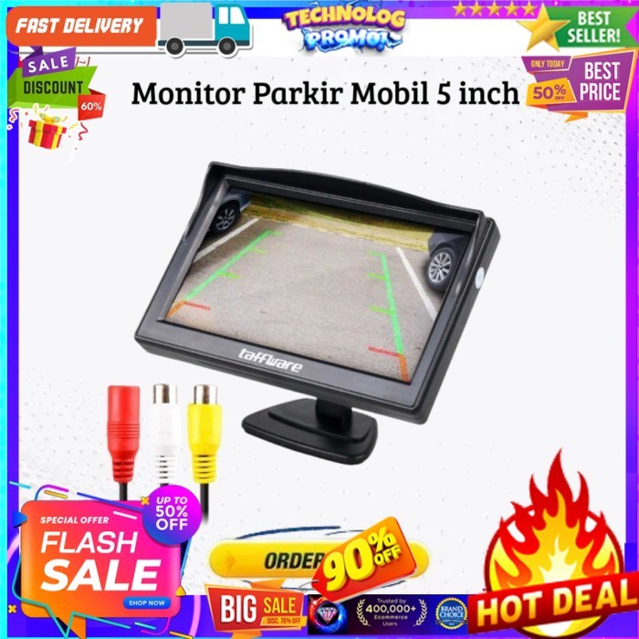Jual Monitor Taffware Rear View Parkir Mobil TFT LCD 5 Inch - Black ...