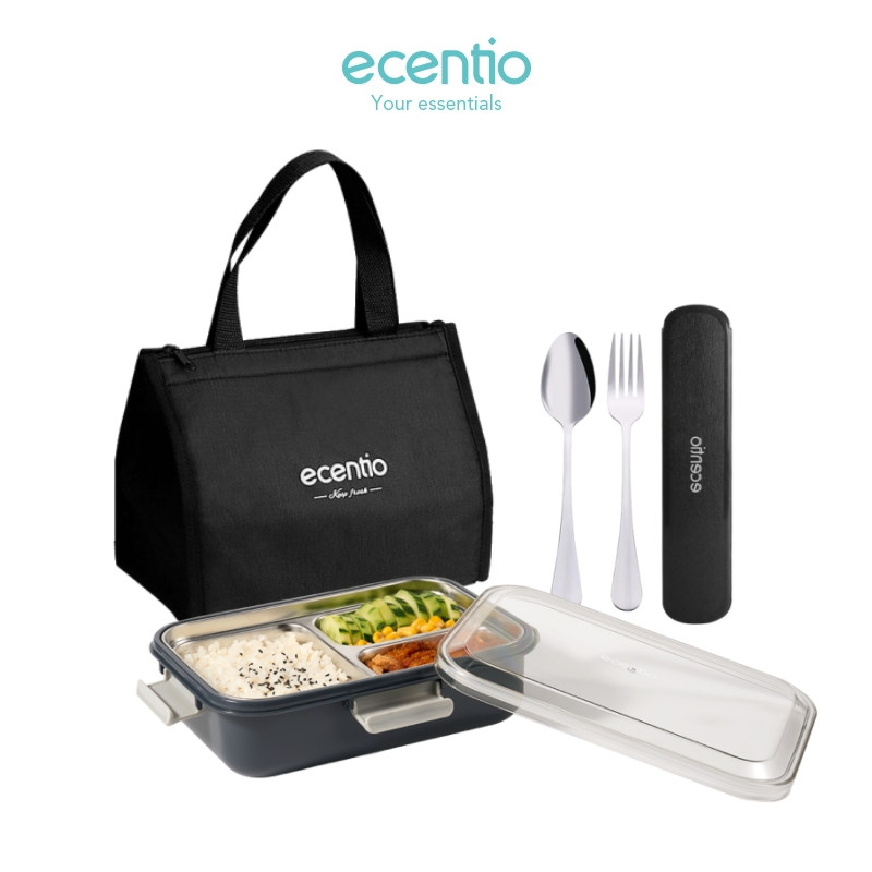 Jual ecentio lunch box set stainless 850ml kecil tempat makan anti ...