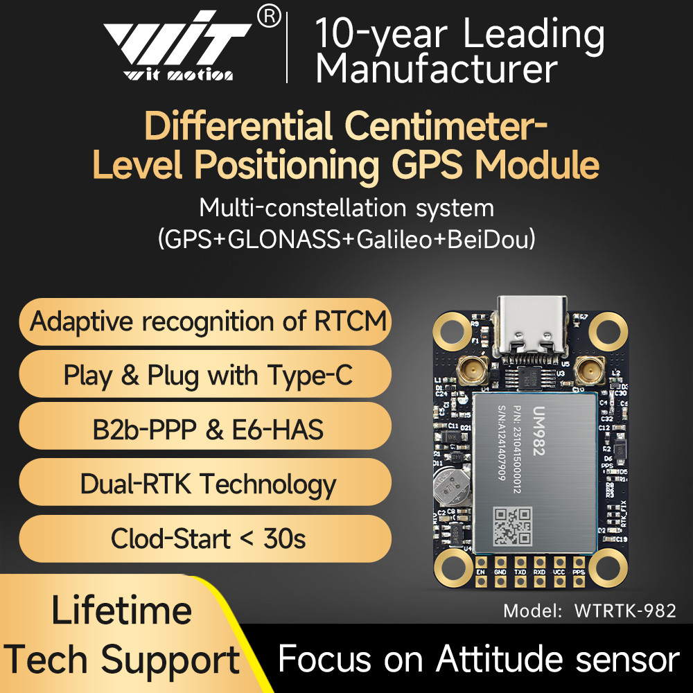 Jual WITMOTION RTK-UM982 GNSS Receiver ZED-F9P UM980 Sensor, GPS BDS GLONASS NMEA0183 Module ...