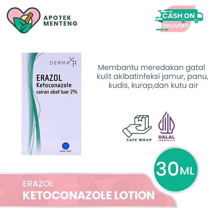 Jual Erazol Lotion 30 mL - Meredakan Gatal Jamur, Kurap dan Panu ...