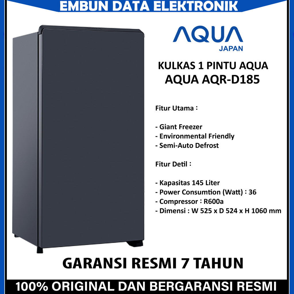 Jual KULKAS AQUA 1 Pintu 145 Liter AQR-D185 Garansi Resmi 7 Tahun | Shopee Indonesia