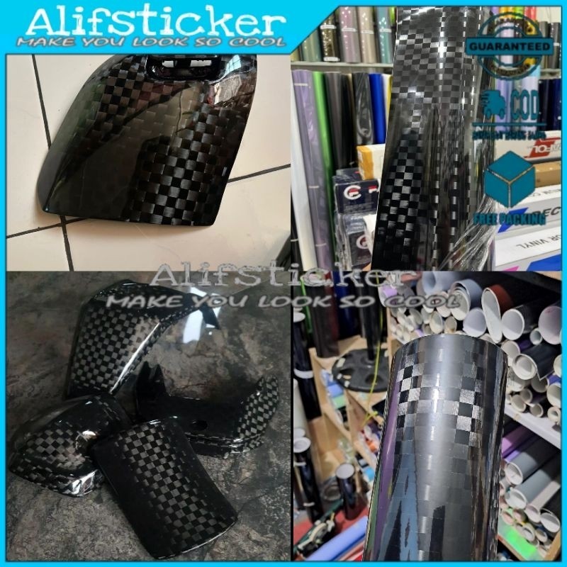 Jual Skotlet Carbon Spread tow 8D Sticker Karbon Motif Kotak Kotak ...