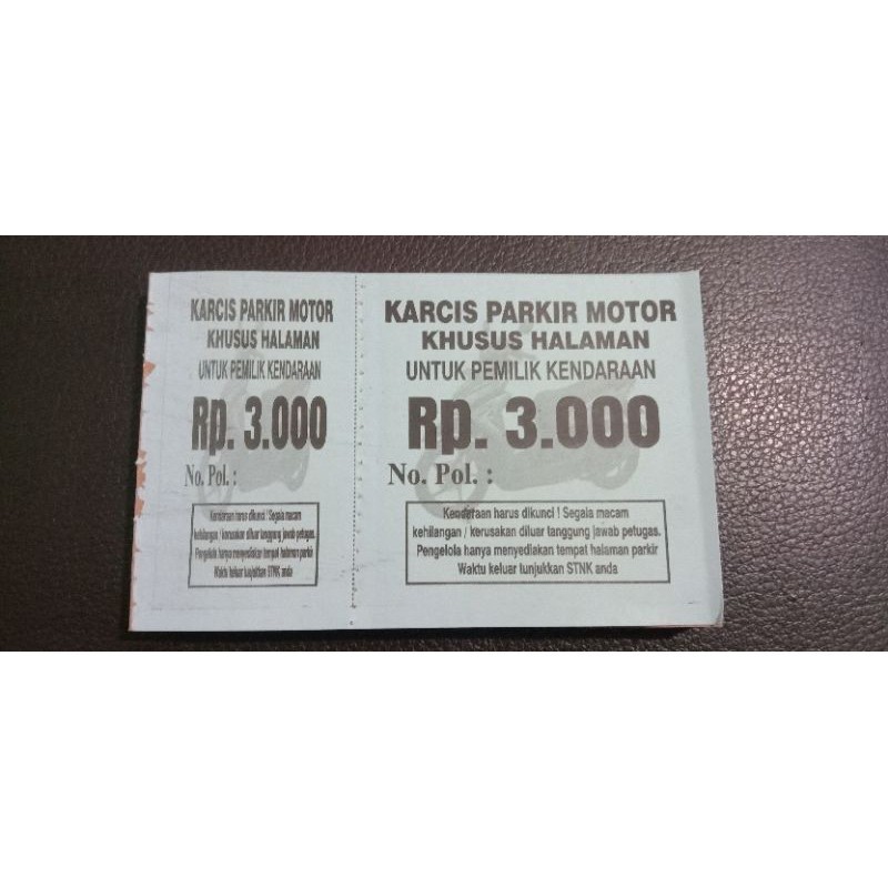 Jual Cetak KARCIS PARKIR MOTOR MOBIL, BANYAK VARIAN Murah | Shopee ...