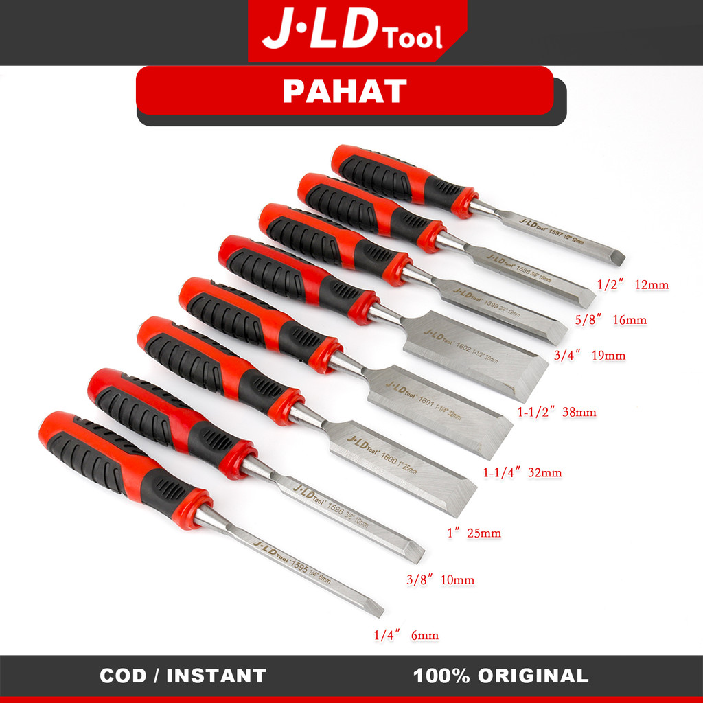 Jual JLD Pahat Kayu Pukul Punch Wood Chisel Gagang Fiber Tatah Kayu ...