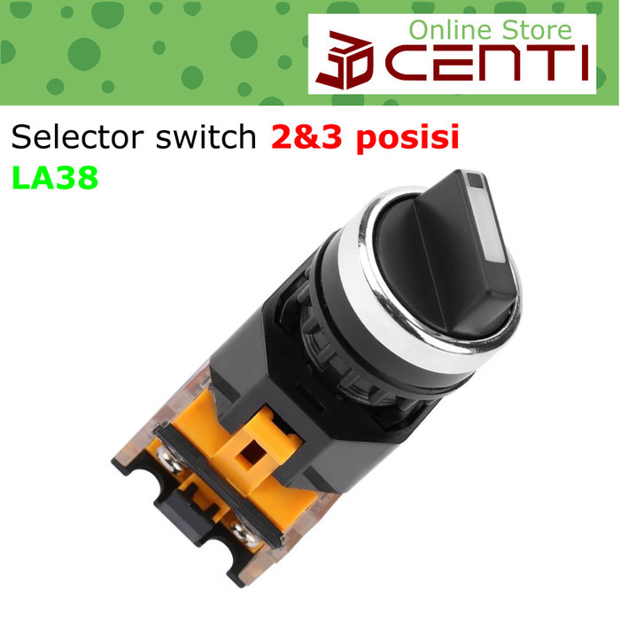Jual Selector Switch 2 3 Posisi 22mm LA38 11X2 20X33 ON-OFF ON-OFF-ON NO NC Self Reset Return ...