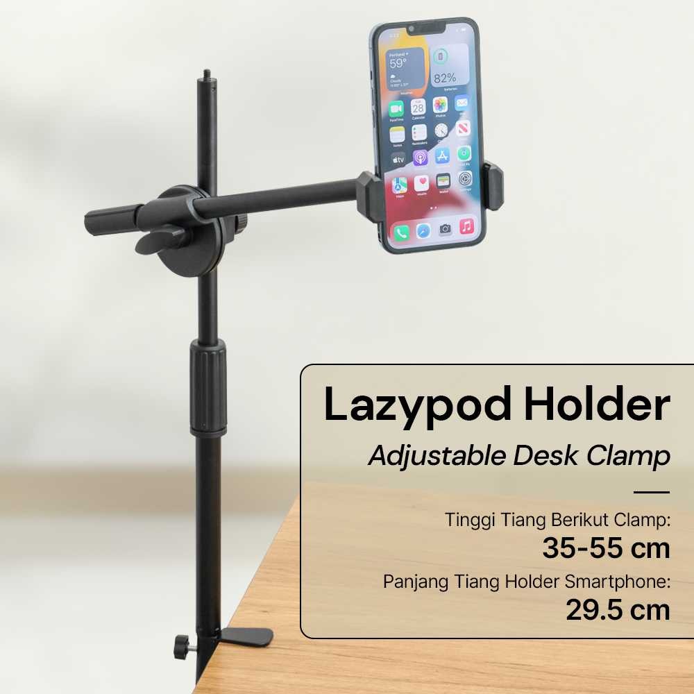 Jual Lazypod Holder HP Horizontal Stand Adjustable Desk Clamp / Lazypod ...