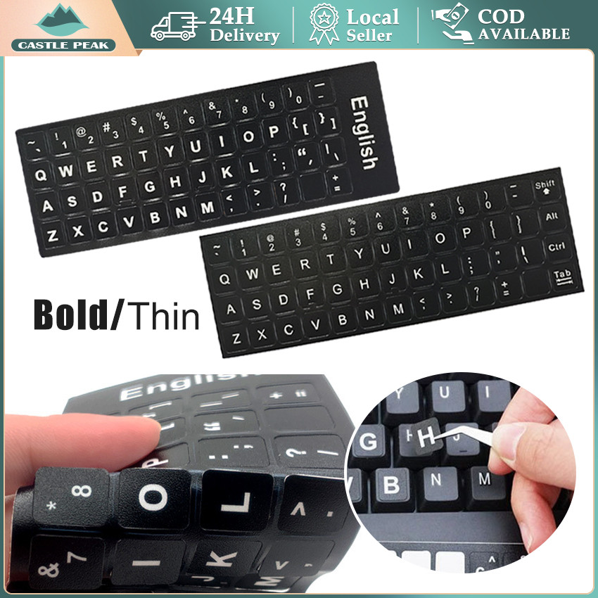 Jual Stiker Sticker Inggris English Keyboard keybord keybod kibord ...
