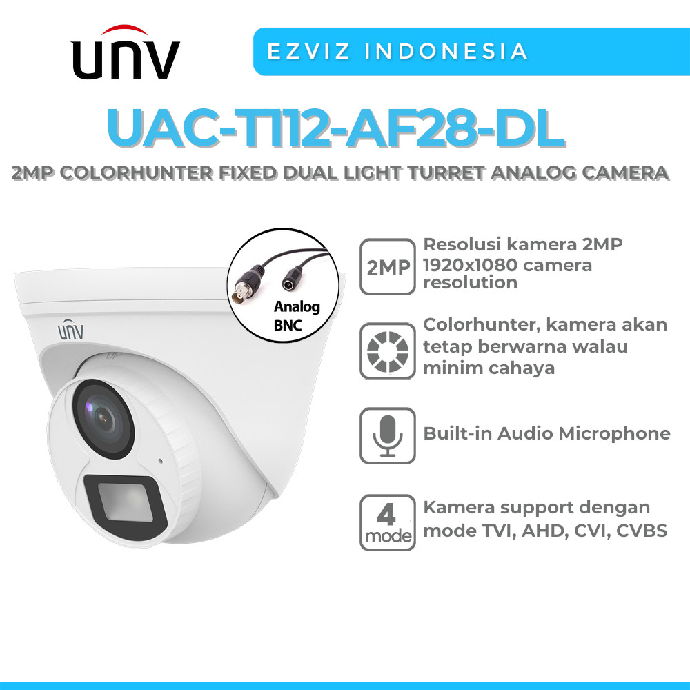 Jual UNV UAC-T112-AF28-DL 2MP COLORHUNTER FIXED DUAL LIGHT TURRET ANALOG CAMERA | Shopee Indonesia