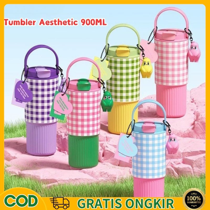 Jual 【COD】Tumbler Aesthetic Botol Minum Lucu 900ML Thermos Aesthetic ...