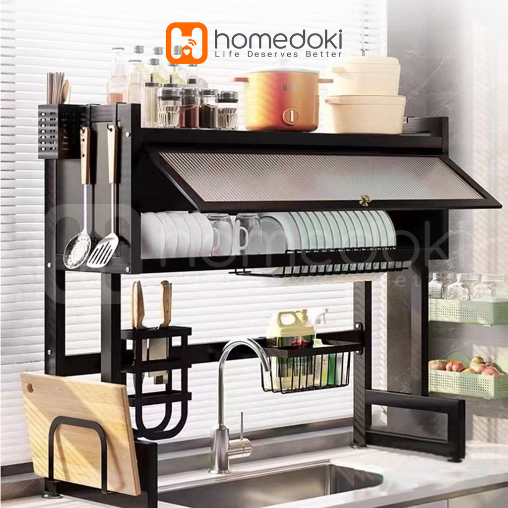 Jual Homedoki Rak Piring Wastafel Dapur Stainless Steel Multi-fungsi ...