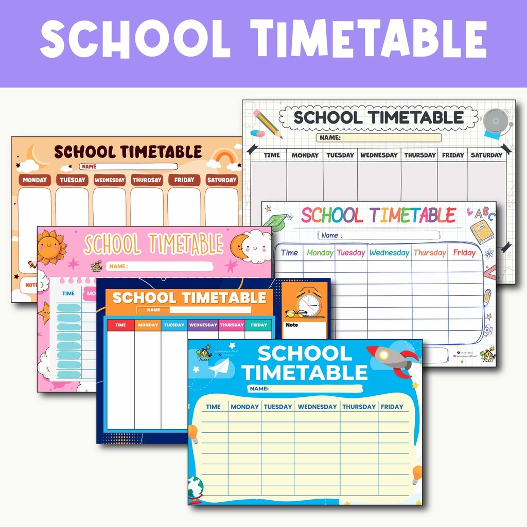 Jual School Timetable Wipe and Clean Wall Decoration Display ...