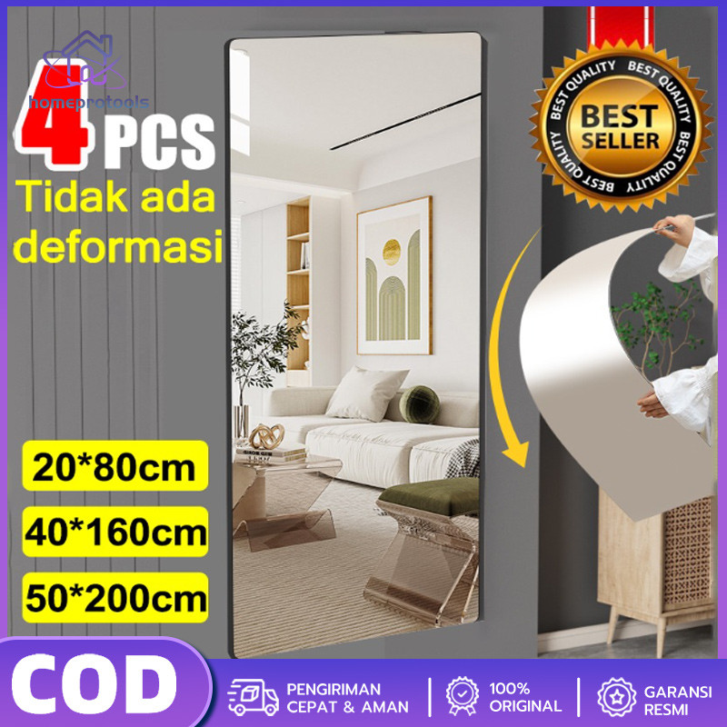 Jual (COD) 60*100CM 50X200CM Mirror Stiker Dinding /Sticker Tempel ...