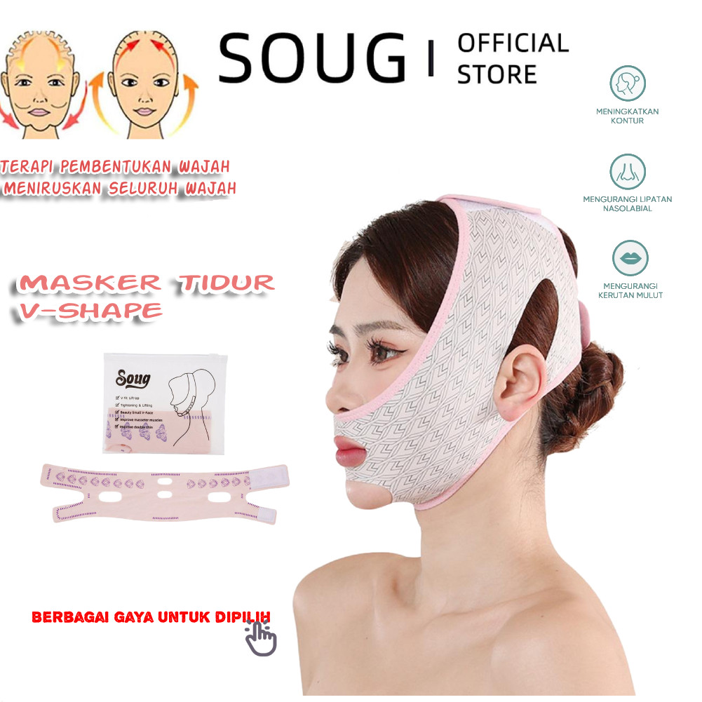 Jual SOUG Masker Wajah V Line Pengencang Dagu Ganda Sabuk Pelangsing ...