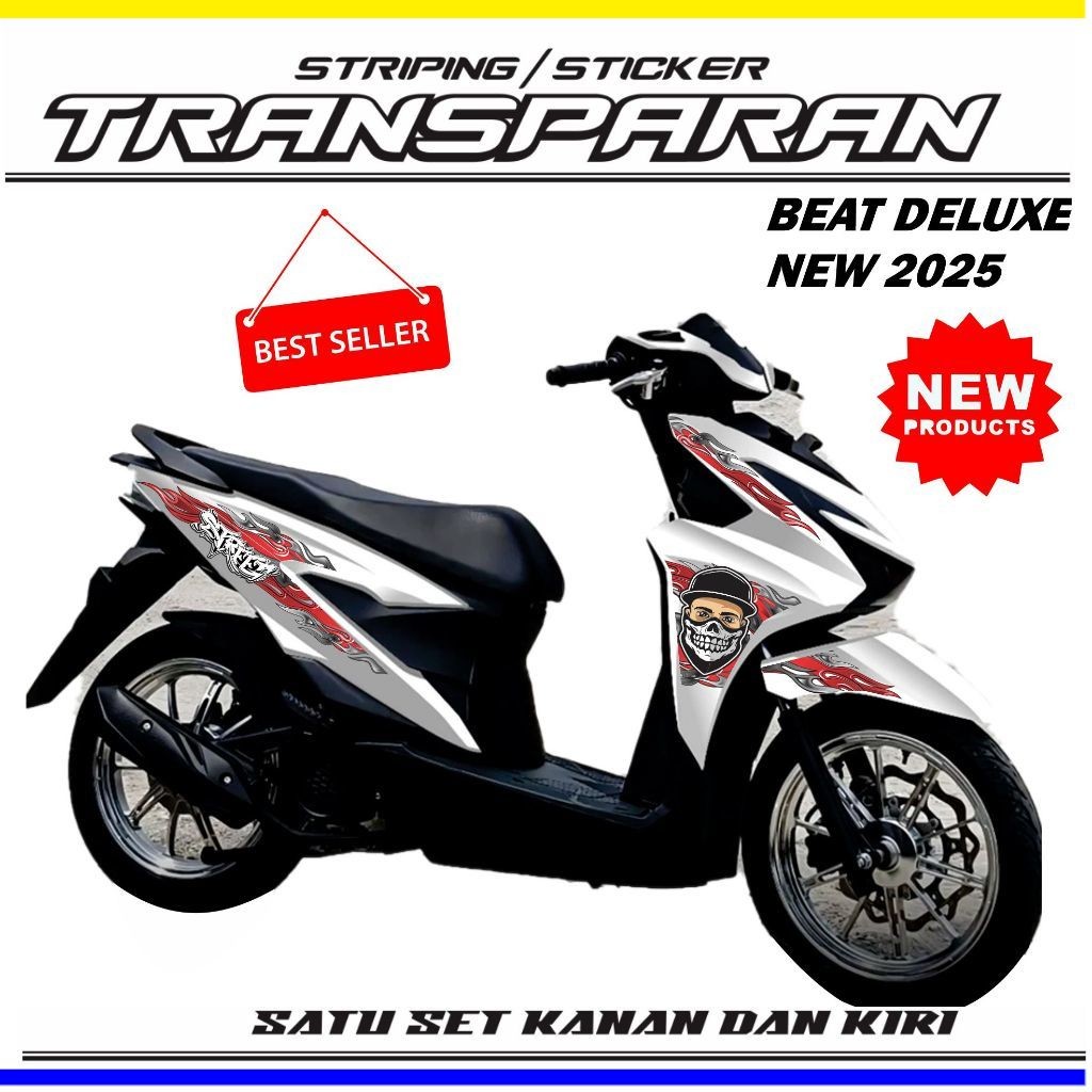 Jual VARIASI SETIKER STICKER STRIPING TRANSPARAN BODY MOTOR HONDA BEAT ...