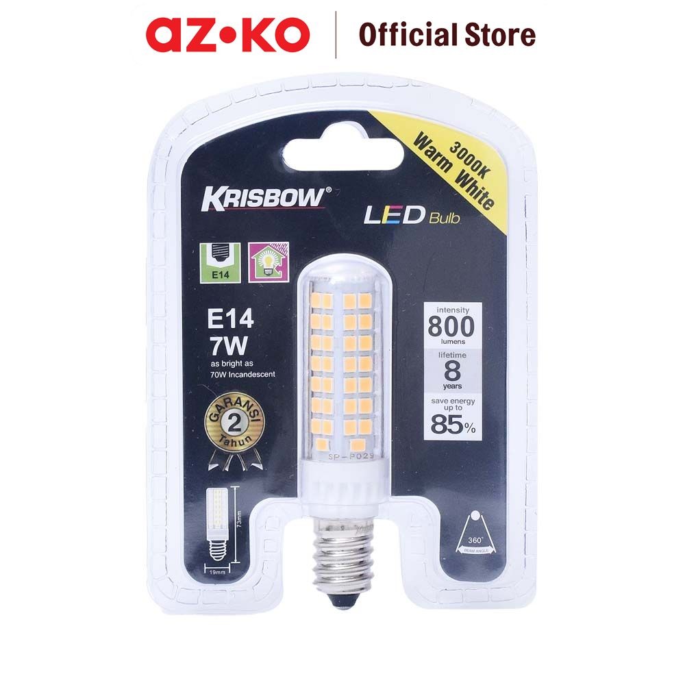 Jual AZKO Krisbow Corn Bohlam Led 7 watt Warm White E14 - Kuning Bulb ...