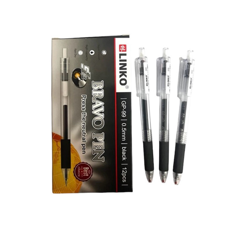 Jual Pen / Pena / Bulpen / Pulpen Gel Bravo Linko 1 Pack 12 Pcs | Shopee Indonesia