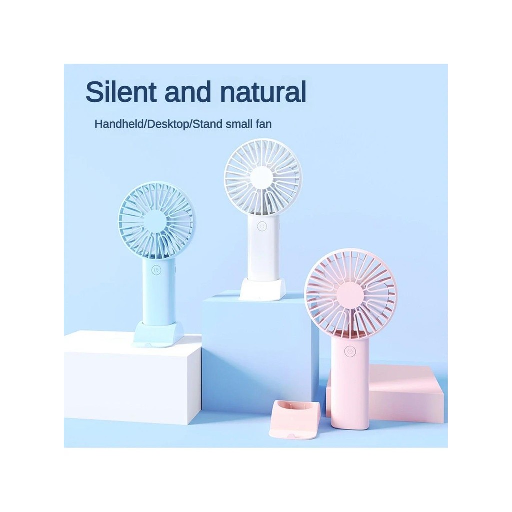 Jual Rechargeable Handheld Mini Fan Small Desk Cooler Portable Air ...