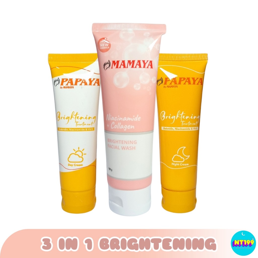 Jual MAMAYA Brightening Papaya Paket 3IN1 Facial Wash Day Night Cream ...