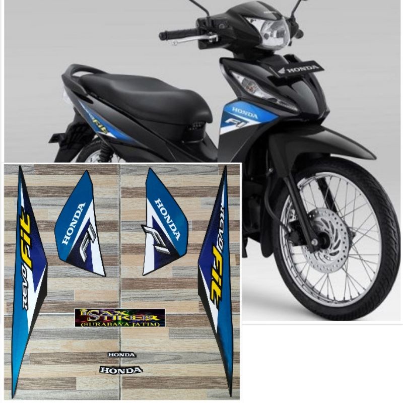 Jual COD striping original Honda Revo Fit STD biru hitam tahun 2021 ...