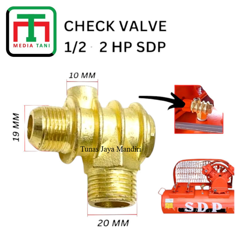 Jual Check Valve Atau Katup Satu Arah Kompresor SDP Type 1/2 - 2 Hp ...