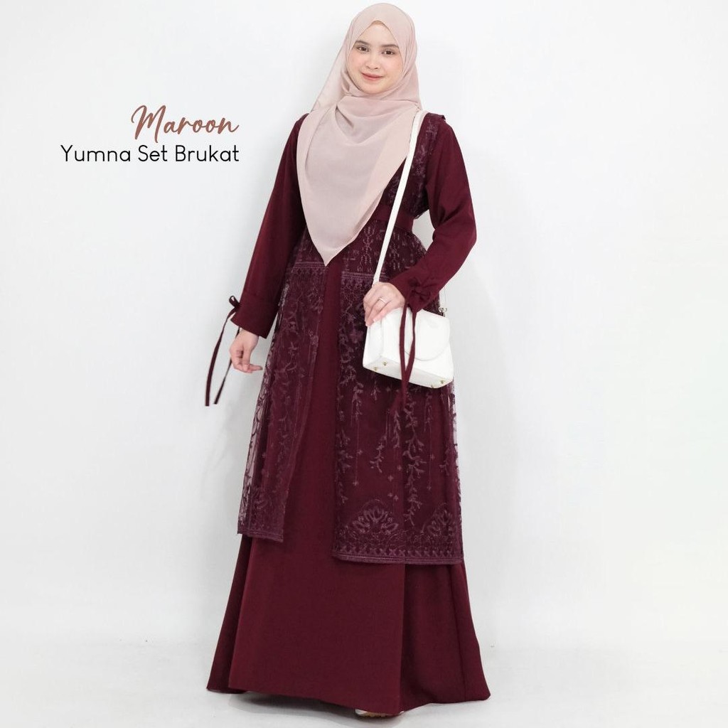 Jual Mininos Yumna Set Brukat | Setelan Dress Elegan Kondangan Lebaran ...