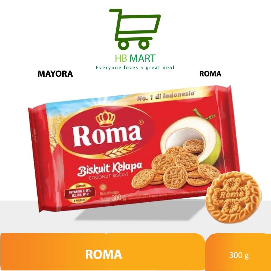 Jual ROMA BISKUIT KELAPA [ 1 BUNGKUS @300G ] | ROMA COCONUT BISCUIT NO ...