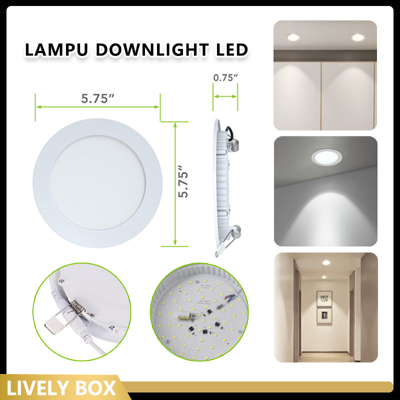 Jual Lampu Downlight LED Panel Tipis Bulat Inbow/ 3W 6W 9W 12W 18W ...