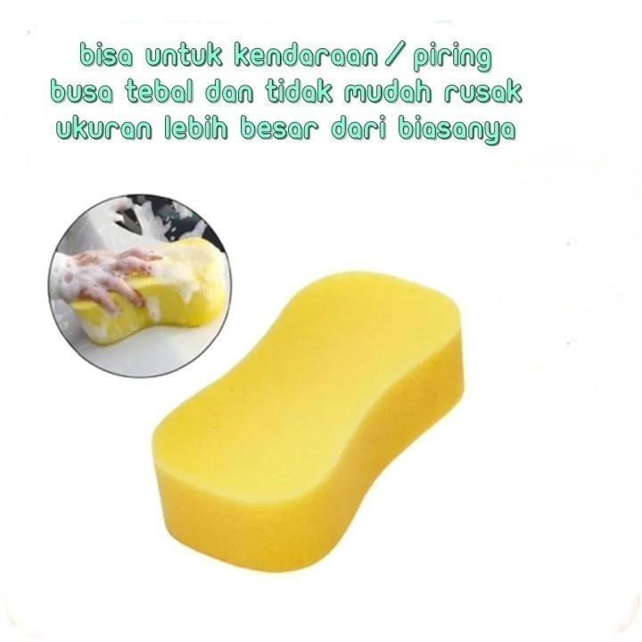 Jual LP Jumbo Sponge Busa Cuci Mobil Motor Piring Kuning 8 Busa Foam ...