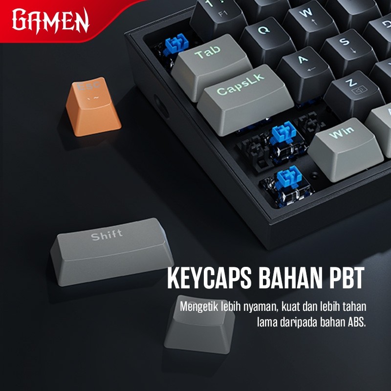 Jual [HWARTZ] GAMEN Keyboard Gaming Mechanical 60% Layout Titan 5 RGB ...