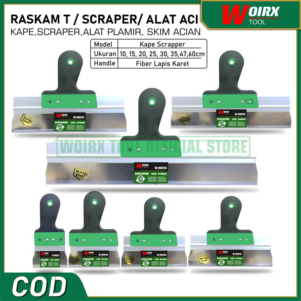 Jual WOIRX TOOL Raskam T Scraper Alat Plamir Alat Skim Acian 10cm 15cm ...