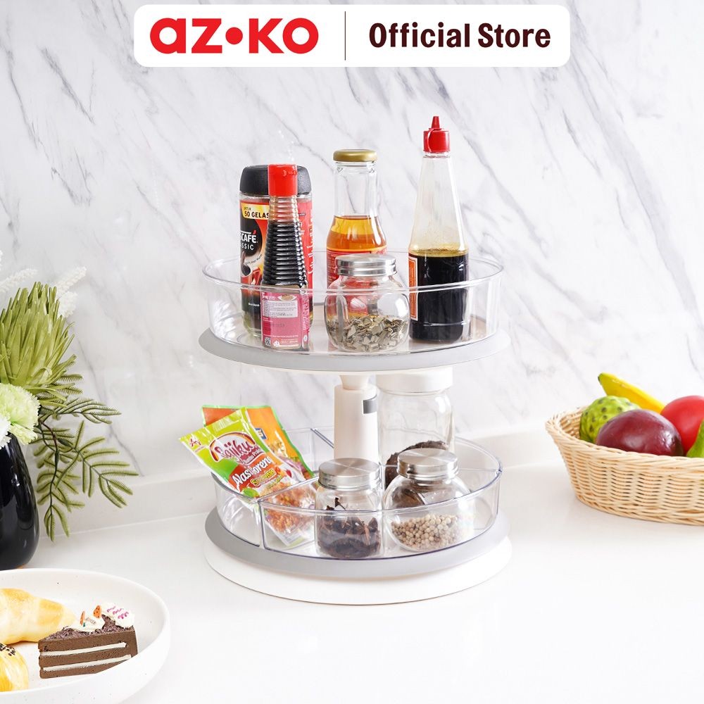 Jual AZKO Stora Rak Dapur Putar 2 Tingkat Tempat Penyimpanan Berputar ...
