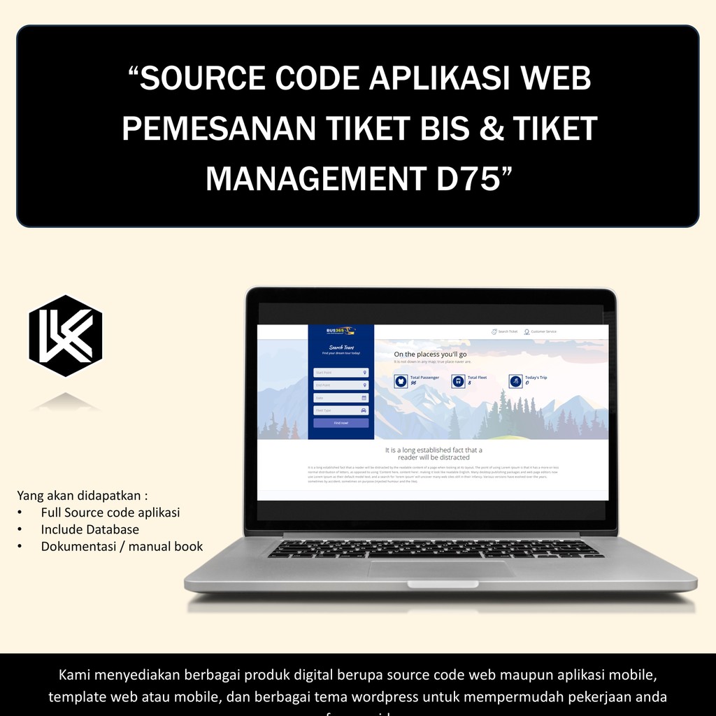 Jual SOURCE CODE APLIKASI WEB PEMESANAN TIKET BIS & TIKET MANAGEMENT D75 | Shopee Indonesia