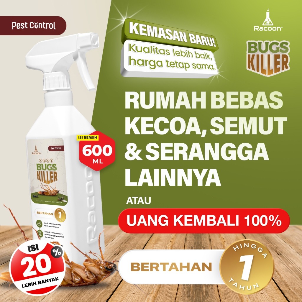 Jual DCJ04 RACOON Bugs Killer Spray Anti Serangga Semut Kecoa 600ML ...