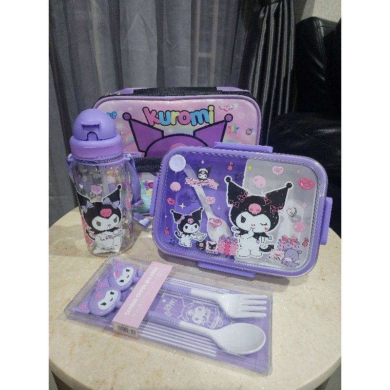 Jual DF78YG Lunch box set Tas Kotak Makan Botol Minum Tas Set Karakter Kuromi - 6020+3675+022 ...