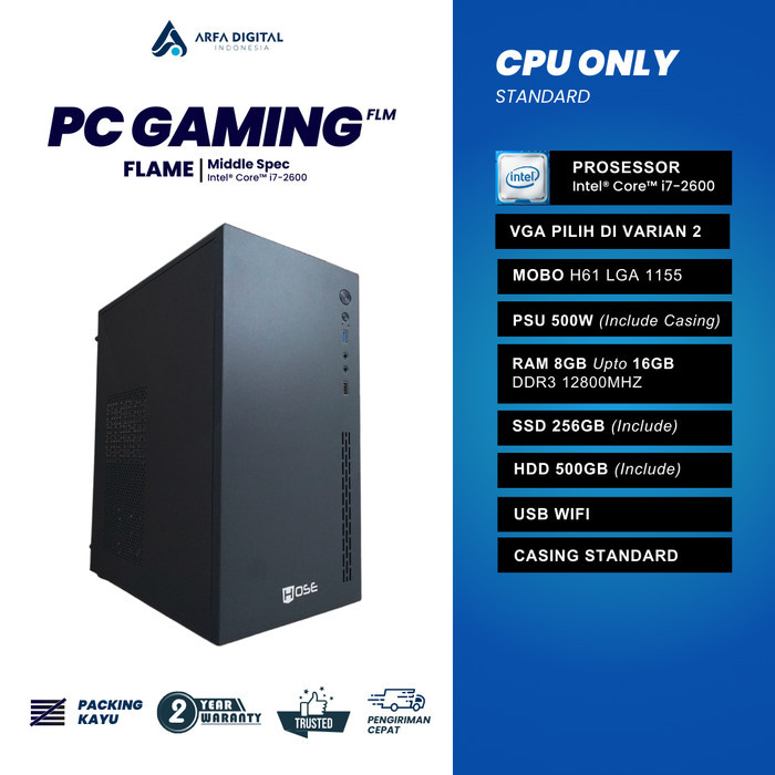 Jual PC Gaming Full Set Core i7 Ram 16GB VGA 4GB SSD 128GB LED 24 Inch ...