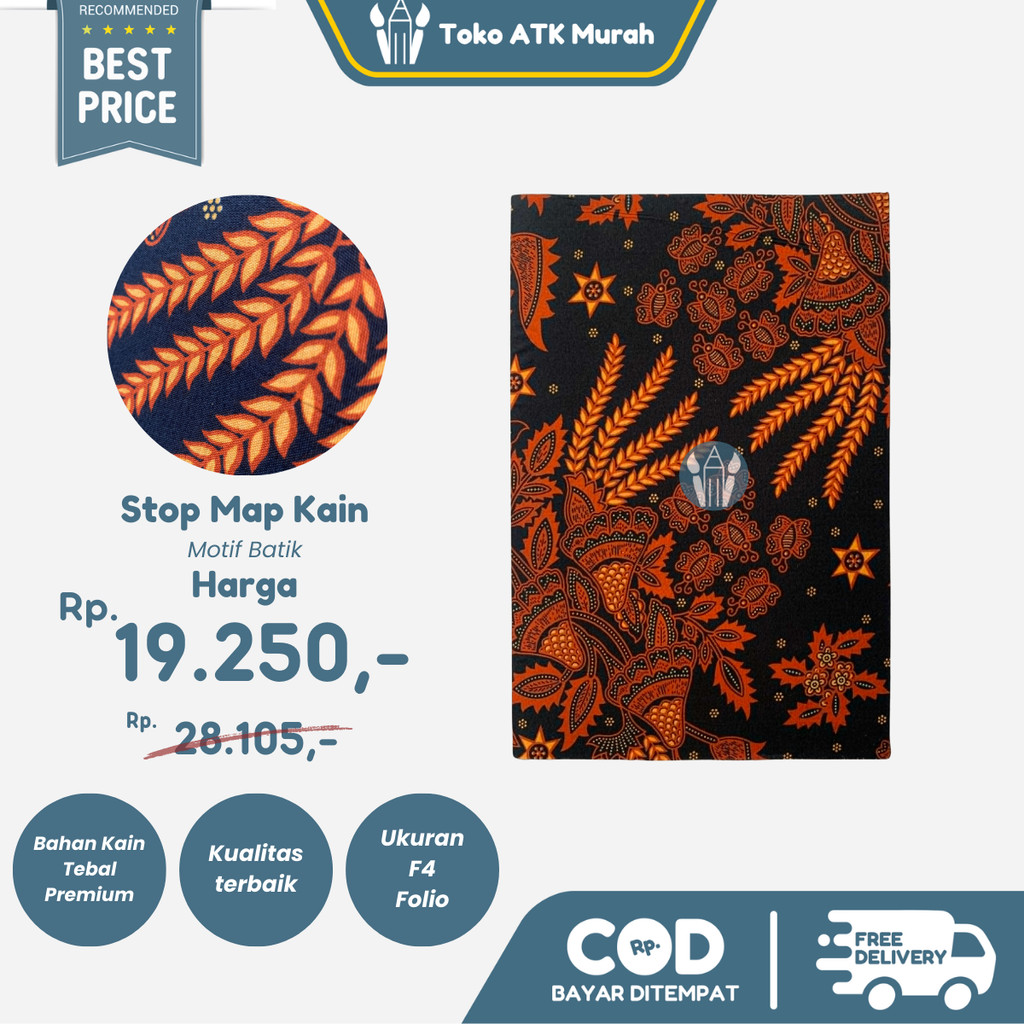 Jual Stop Map Batik Kain F4 / Folio - Kain Tebal Premium / Map Batik ...