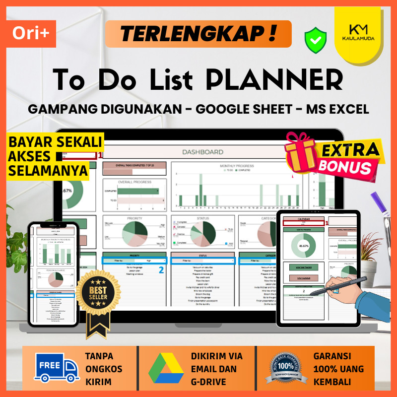 Jual TO DO LIST TEMPLATE MANAJEMEN PEKERJAAN Tugas Jadwal Harian Mingguan Bulanan Task Planner ...
