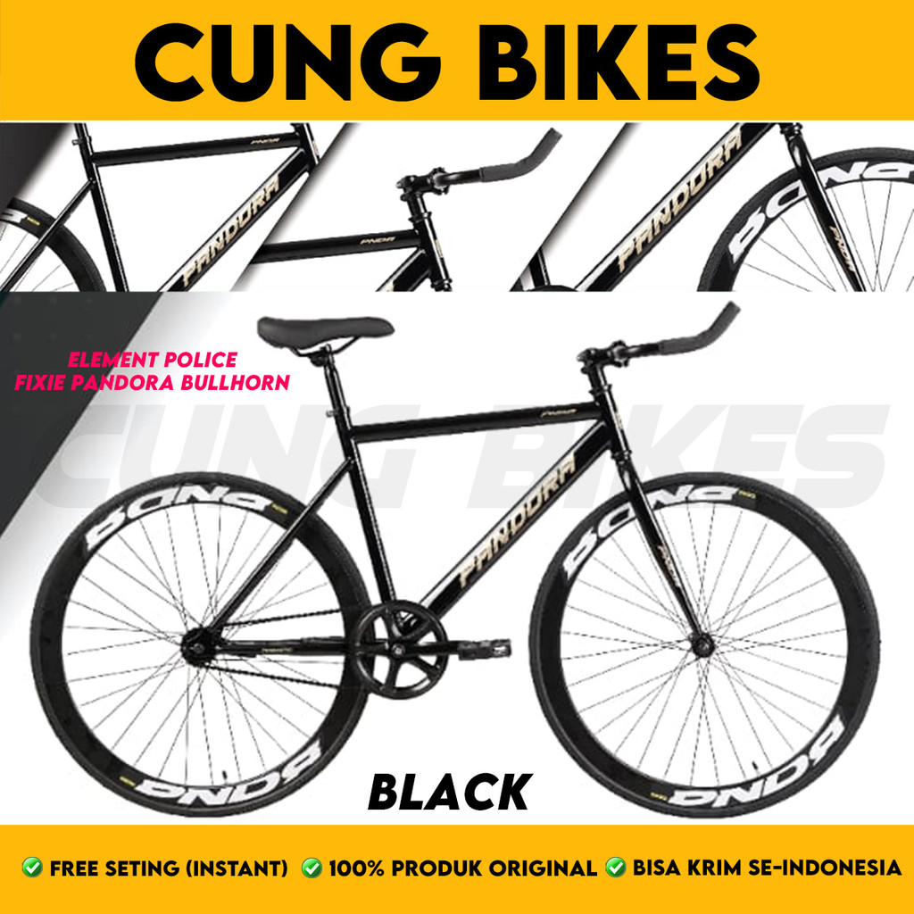 Jual Sepeda Fixie ELEMENT POLICE TORONTO FX PANDORA BULLHORN 700C Rem ...