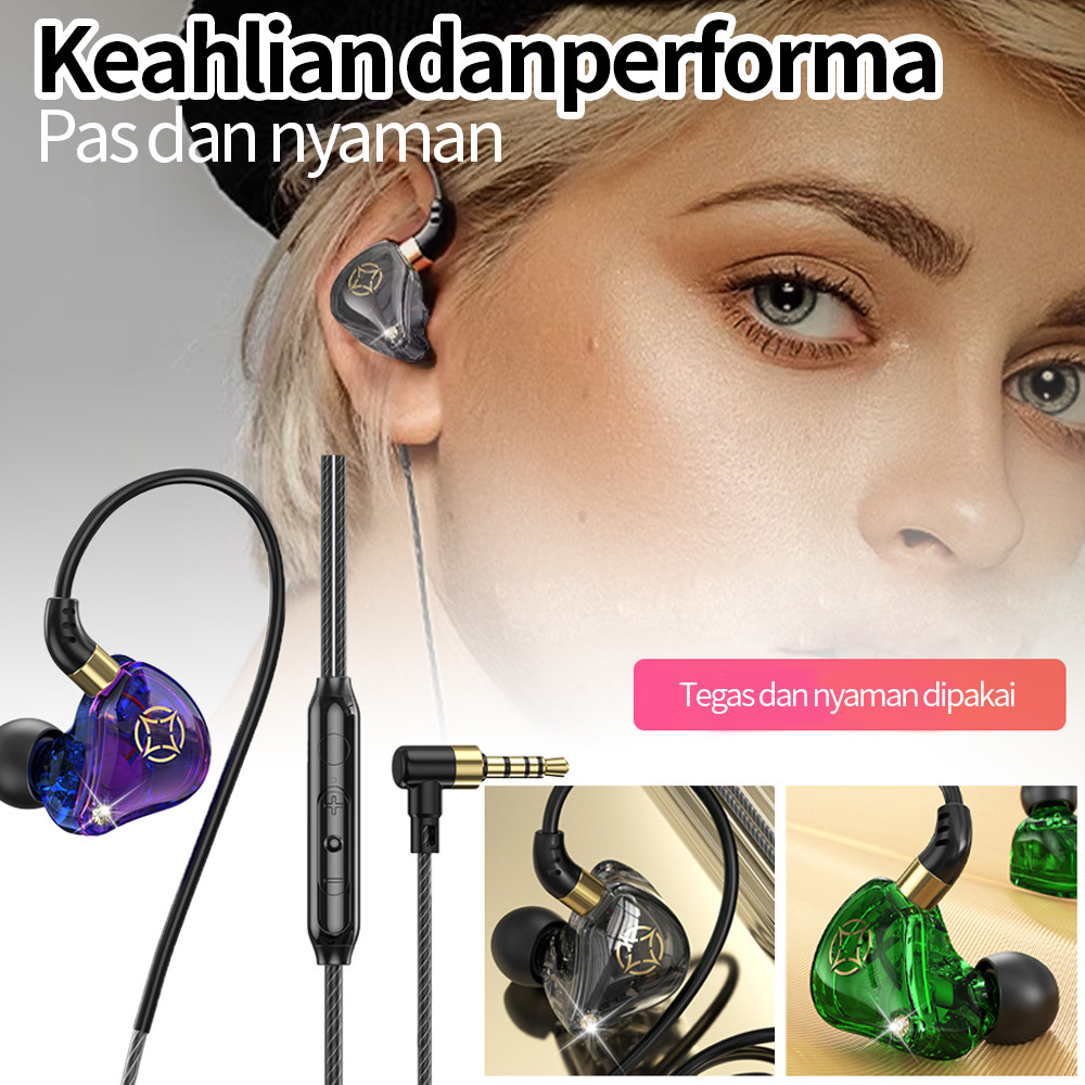 Jual S71 Headset Kabel Earphone with Mic HiFi Stereo In Ear Earphone ...