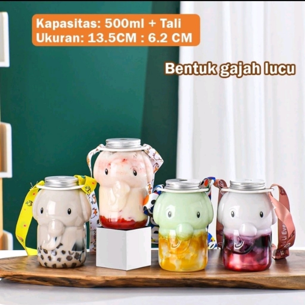 Jual BOTOL MINUM KARAKTER BENING 500ML GRATIS STIKER DAN TALI PANJANG ...